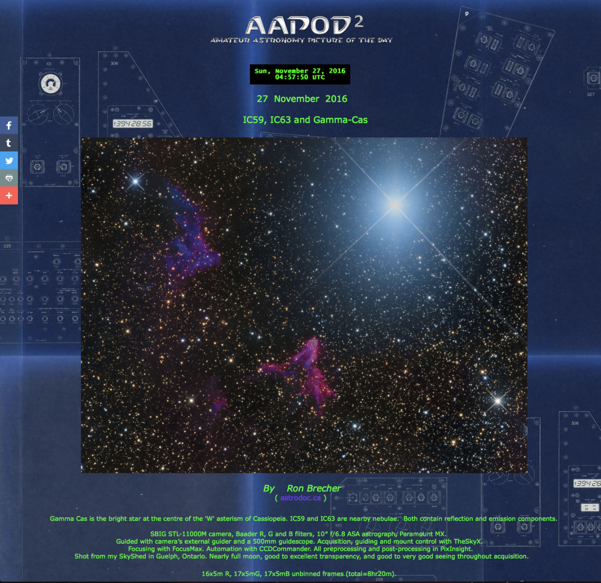Gamma Cassiopeia Region - Astrodoc: Astrophotography by Ron Brecher