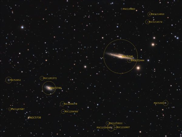 NGC 5746 & NGC 5740 - Barred Spiral Galaxies - Astrodoc: Astrophotography by Ron Brecher